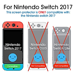 amFilm OneTouch Screen Protector Designed for Nintendo Switch 2017 - With Auto Alignment Kit, Bubble Free, Glass, 2 Pack