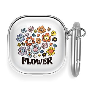 elago l BT21 Flower Case Compatible with Samsung Galaxy Buds 2 Pro Case (2022) / Galaxy Buds 2 Case (2021) / Galaxy Buds Pro Case (2021) / Galaxy Buds Live Case (2020) [Official] (Flower Bouquet)