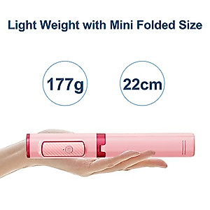 COLORLIZARD CellphoneTripod with Remote, Aluminum Alloy Selfie Stick Tripod, Best Foldable Mini Extendable Tripod Stand 270° Rotation Compatible with iPhone/Android Travel Essentials (Pink)