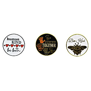 3 Pieces Magnetic Bee Kind Themed Needle Minders for Needlework, Cross-Stitch, Quilting and Embroidery