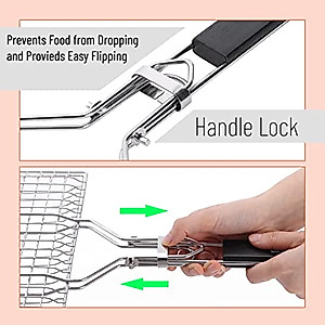 UNCO- Grill Basket, Stainless Steel, Fish Grill Baskets for Outdoor Grill, Vegetable Grill Basket, BBQ Grill Basket, BBQ Basket, Grilling Basket, Fish Basket for Grilling, Grill Accessories.