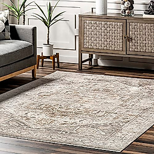 nuLOOM Harriet Vintage Medallion Fringe Accent Rug, 2' x 3', Silver