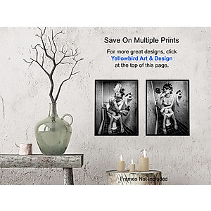 Bathroom Wall Art - Unique Funny Bathroom Decorations - Bathroom Decor - Bar Wall Decor - Guest Bathroom - Restroom Sign - Powder Room - 8x10 Woman Smoking Decor - Alcohol Decor