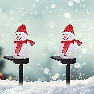 KOSHSH Garden Solar Snowman Lights Outdoor Decorations Lighting Stake Lights for Home Outdoor Yard Lawn Christmas Holiday Winter Decor