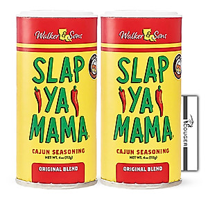 Slap Ya Mama Cajun Seasoning, All Natural Cajun Seasoning from Louisiana, Original Blend, MSG Free and Kosher, 4 Ounce (2-Pack) With Couger Card