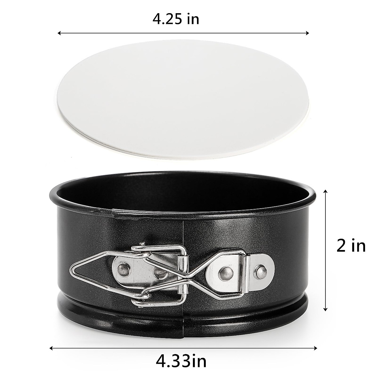 Tebery 4 Pack Nonstick Mini Springform Pan Set with 50 Pcs Parchment Paper Liners, 4 Inch Mini Cake Pan Cheesecake Pan Removable Bottom Bakeware for Mini Cheesecakes, Pizzas, and Quiches