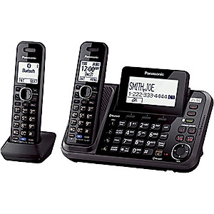Panasonic KX-TG9542B + (2) KX-TGA950B Dect 6.0 2-Line Cordless Phone w/ Link-to-Cell & 2-Handsets + 2-Pack 2 Line Handset For KX-TG954X