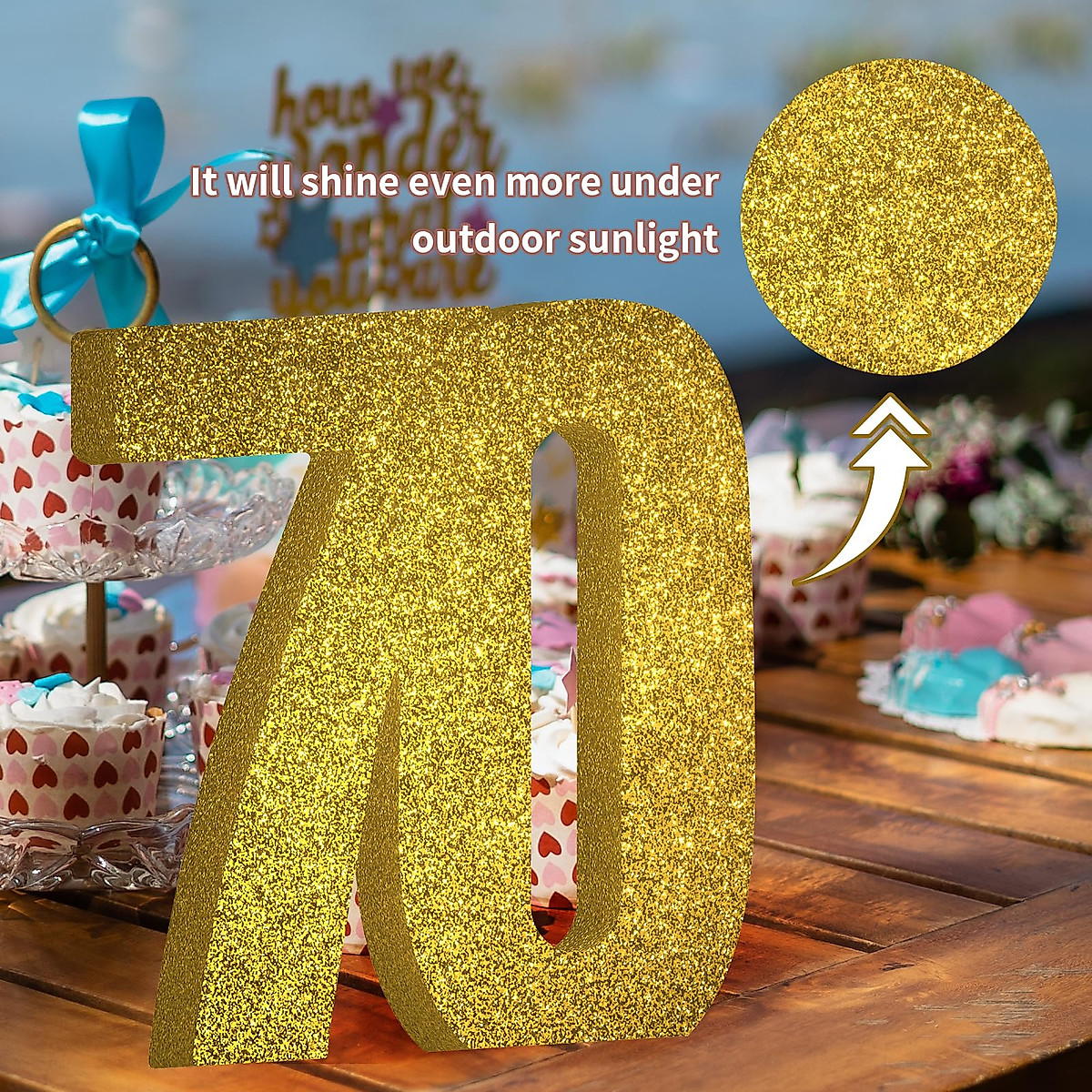 70th Birthday Decorations for Men and Women,70th Anniversary Decorations,Gold Glitter 70th Birthday Party Centerpieces for Table Decorations,70 Table Topper Decor