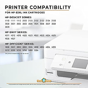 Houseoftoners Compatible Ink Cartridge Replacement for HP 63XL Ink Cartridges Color, Envy 4520 Deskjet 1112 2130 3630 3631 3632 Officejet 3830 4650 4655 5212 (1 Color)