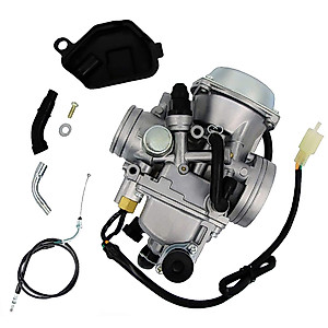 TRX 450 Carburetor Replace for Honda Foreman 450 TRX 450 TRX450ES TRX450FE TRX450FM TRX450S 1998-2004 with Base Cover & Screw Free Throttle Cable