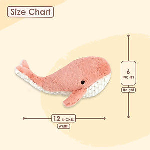 MON AMI Coral The Whale Stuffed Animal – 12”, Whale Plush Toy, Use as Toy or Nursery Room Décor, Great for Kids of All Ages, Ocean Animals