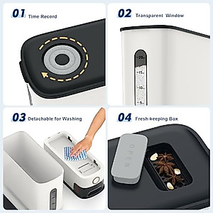 JOJOZOO 26.5 Lbs Rice Dispenser, Large Cereal Grain Storage Container with Measuring Cup & Time Scale, BPA-Free Household Rice Container, for Home Kitchen Pantry Organization