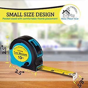 Where's My Tape Measure? 10ft Tape Measures Retractable – 3 Pack Small Measuring Tapes – Retractable, Fractions, Easy to Read and Easy to Find!