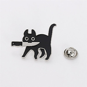 PISIWER Enamel Cat Pin Women Girls Pin Brooches Cat Enamel Pins Funny and Cute Cat Pins for Clothes