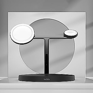Belkin MagSafe 3-in-1 Wireless Charging Stand (Older 2021 Release) for Apple Watch, iPhone Series, AirPods - Black