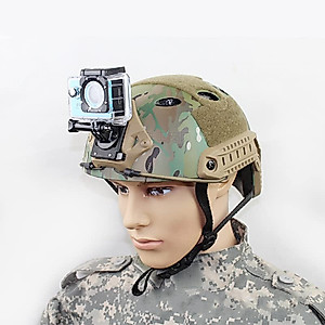 Tbest Helmet Fixed Mount, 90 Degree Rotation, for Camcorders, Cameras, SJCAM, YI Camera etc, Nylon & Plastic, Black, Helmet Camera Mount