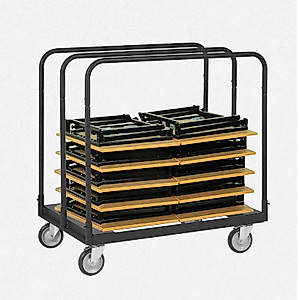 ROREP Dolly Cart with Wheels, Drywall Cart with 1500 lbs Capacity, Flatbed Cart with 4 Braking Casters, Push Cart Dolly for use in Garages, Homes, Warehouses, Black