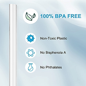 Straws Set for Yeti Rambler Bottle, Including 6pcs Replacement Straws and 1pc Cleaning Brush, 8.39 inch Length Cuttable Drinking Straws Reusable Replacement Straws