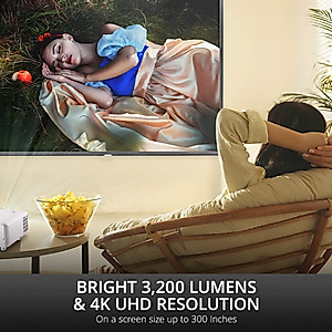 ViewSonic PX701-4K 4K UHD 3200 Lumens 240Hz 4.2ms Home Theater Projector with HDR, Auto Keystone, Dual HDMI, Sports and Netflix Streaming with Dongle on up to 300" Screen