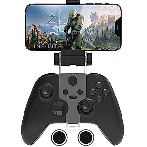Joso Phone Mount for Xbox Series, Controller Mobile Gaming Clip Holder Clamp for Xbox Series X/S, Xbox One, Xbox One S/X, Support Android/iPhone System with One Cast APP with 2 Thumb Grip Caps