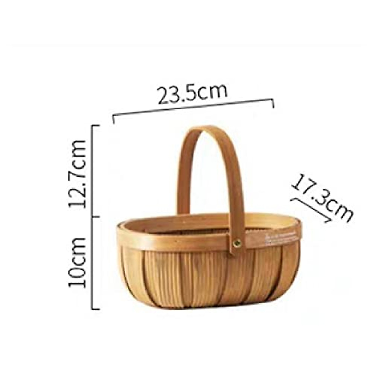 UXZDX CUJUX Household Wicker Basket Oval Willow Woven Frame, Vegetable Basket with Handle, Picnic Basket (Size : 23.5cm)