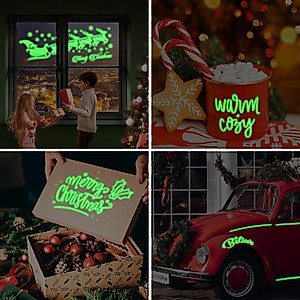 WRAPXPERT Glow in The Dark Permanent Vinyl Roll, Lime Green Glow in The Dark Vinyl for Wrap,Stickers,Decal,Lettering,12" x5ft