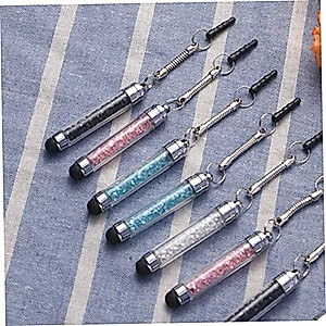Hemobllo Mini Stylus Pen - 8 Pcs Crystal Capacitive Stylus Universal Touch Screen Pen Portable Stylus Pens with 3.5mm Jack Stylus for Smartphones Tablets Touch Screens (Random Color)