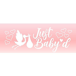 Just Baby'd - Welcome Baby Banner for Leaving Hospital, Baby's First Car Ride Sticker - Celebration & Commemoration, Rear Window Decal Kit - Easy Configuration