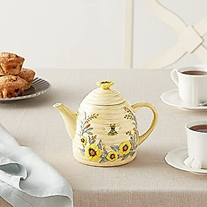 Bee Sweet 32 oz. 3-D Beehive Teapot Ceramic,Multi Colored