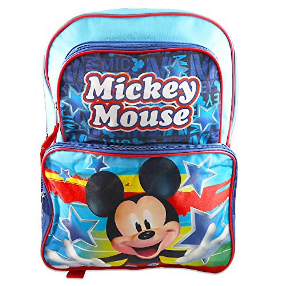 Disney Bundle Disney Mickey Mouse Backpack and Lunch Box Set - 6 Pc School Supplies Bundle with 16'' Backpack, Insulated Box, Canteen, Stickers, More (Disney Gifts)