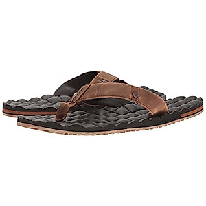 Volcom Men's Recliner Leather Sandal, Vintage Brown, 8 C/D US
