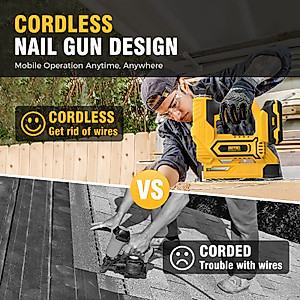 ALLOYPOWER 18GA Nail Gun Battery Powered, 2 in 1 Cordless Brad Nailer/Electric Stapler with 2.0Ah Battery & Charger,1000pcs Nails and 1000pcs Staples Included for HOM