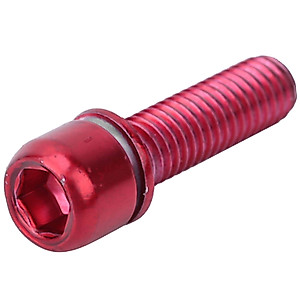 M5x18mm Stem Screw Bike Stem Bolt Bike Steering Handlebar Parts with Spacer(red)