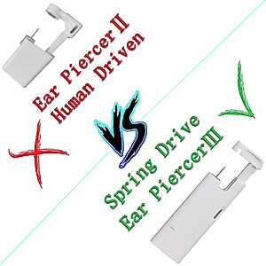 Refesta 2Pcs Ear Piercing Kit, Automatic Ear Piercing Gun Disposable Aseptic Household Ear Piercing Gun Tools with Built-in 4mm Hypoallergenic Ear Studs