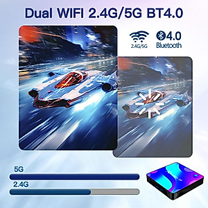 Android TV Box 11.0, Android Box Quad Core RK3318 CPU 2GB 16GB Supports 2.4G+5G Dual Wi-Fi/ 100M Ethernet/ BT 4.0/ USB 3.0/3D 4K Ultra HD H.265 Decoding Smart TV Box Android Media Player