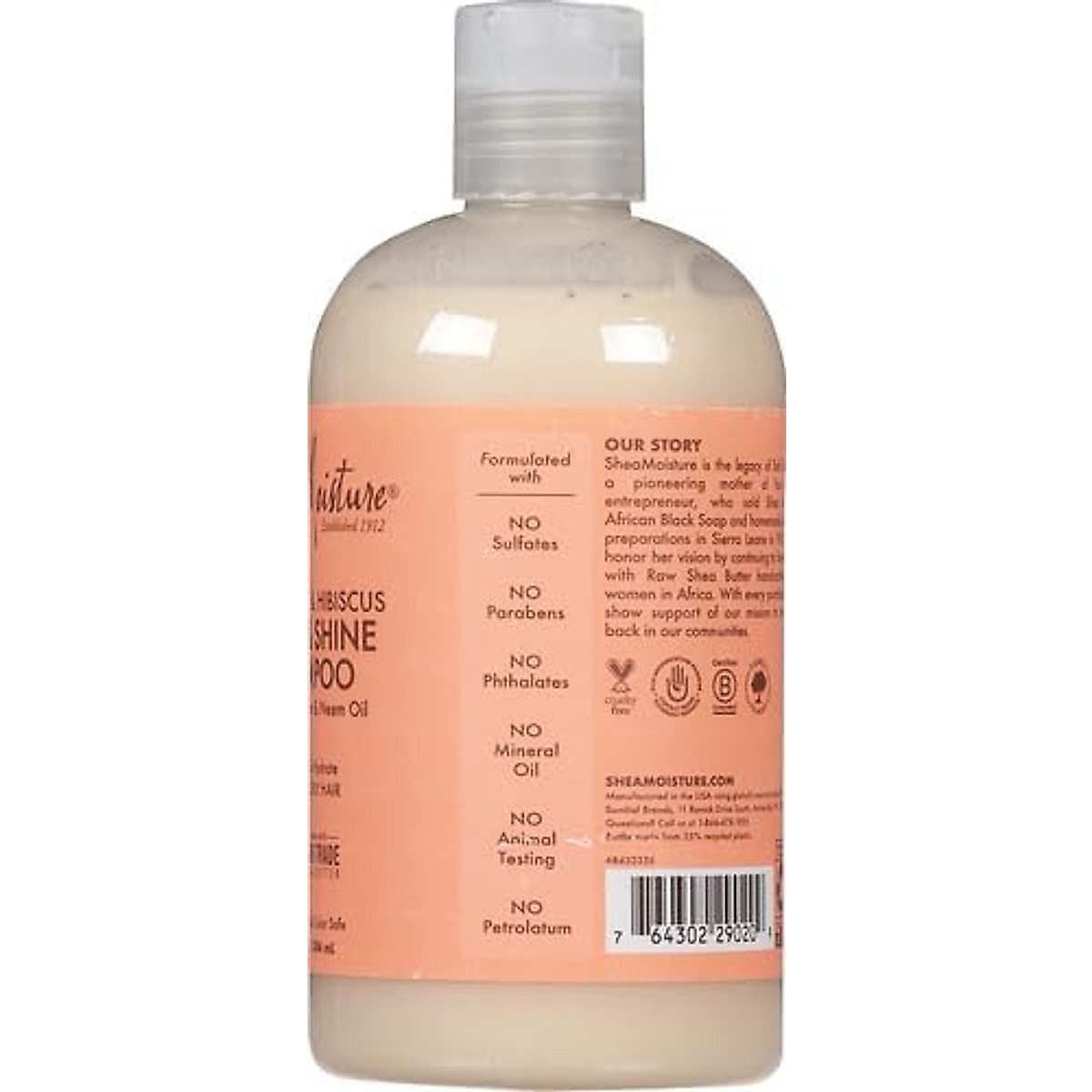 SheaMoisture Shampoo Curl and Shine for Curly Hair Coconut and Hibiscus Paraben Free Shampoo 13 oz