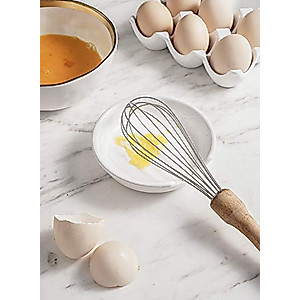 LE TAUCI Ceramic Spoon Rest for Stove Top, Spoon Holder for Kitchen Counter, Kitchen Gadgets, Coffee Spoon, Spoon Cradle, Kitchen Accessories For Utensils, Set of 4, White