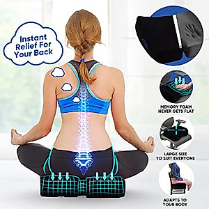 EVERREST Seat Cushion for Office Chair Plus Size - Firm Extra Wide Large Memory Foam Pillow for Tailbone, Coccyx, Sciatica, Back Pain Relief – Thick Pad for Long Hours Sitting, Gaming