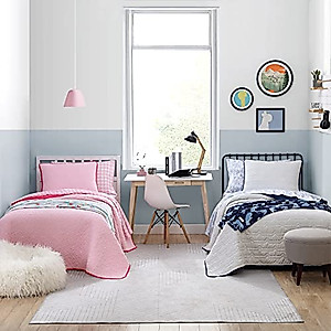 Eddie Bauer Kids - Twin Sheets, Stain Resistant Kids Bedding, Ideal for Toddler Bedding Set (Poppy Plaid Pink, Twin)