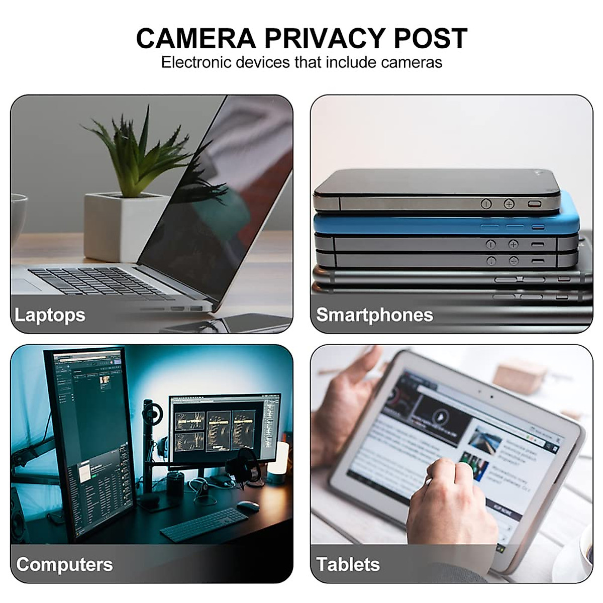 SOLUSTRE 12pcs Camera Cover Computer Webcam Slider Computer Webcam Cover Webcam Slider Cover Laptop Webcam Slider Laptop Webcam Cover Computer Laptop Computer Lens Cover abs Cartoon Flowers