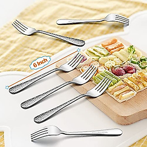 LIANYU 9 Pieces Children Stainless Steel Fork, Cute Kids Toddler Forks, Children Silverware Flatware Set, Kids Children Cutlery Set, Small Kid Utensil for Self Feeding, Mini Salad Fork