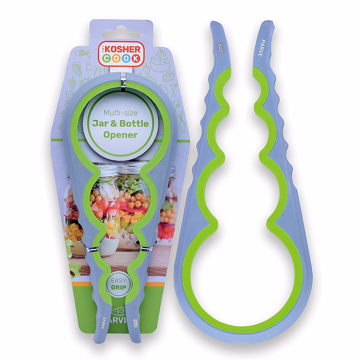 Parve Green Jar Opener – Safe Manual Bottle Opener, Comfortable Grip, Food Safe – Color Coded Kitchen Accessories