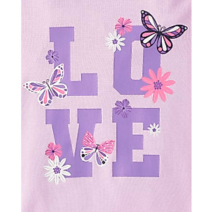 The Children's Place Girls' Long Sleeve Top and Pants Snug Fit 100% Cotton 2 Piece Pajama Set, Butterfly Floral-Big Kid