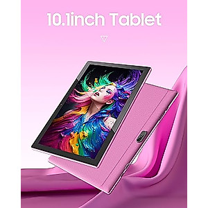 Tablet 64GB 10 Inch Tablet, Android 11 Tablets, 6000mAh Battery Quad Core HD Touch Screen Tableta Computer, with WiFi BT Google Play Tabletas. (Pink)
