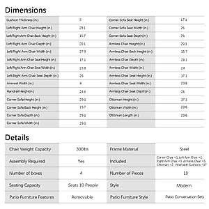 HAPPATIO 10 Piece Patio Conversation Set,All-Weather Patio Furniture Set with Multiple Configuration Options,Rattan Wicker Outdoor Sectional Sofa with Thick Cushions. Easy Setup. (Brown/Gray)