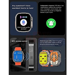 Original New DT8 Ultra+ Smart Watch Wireless Charging Temperature Heart Rate Smartwatch for Phone PK DT7 MT8 Z8 N8 Watch Ultra (Gray)