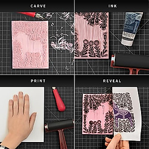 Speedball Deluxe Soft Rubber Brayer - 40/42 Durometer Roller with Heavy Duty Steel Frame – 6 Inches