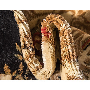 Unique Loom Versailles Collection Traditional Classic Medallion Motif Area Rug (9' 0 x 12' 0 Rectangular, Black/ Ivory)