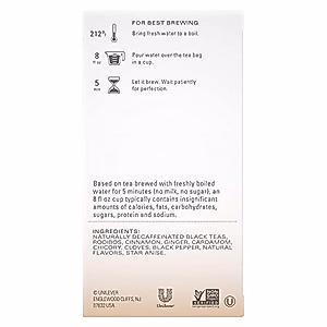 TAZO Decaffeinated Chai Tea Bags, 20 Count (Pack of 6)