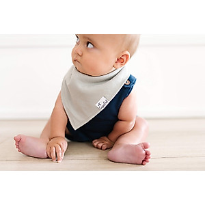 Copper Pearl Baby Bandana Bibs - 4 Pack Soft Cotton Baby Bibs for Drooling and Teething, Absorbent Drool Bibs for Baby Girl and Boy, Adjustable to Fit Newborns to Toddlers, Tons of Styles (Stone)